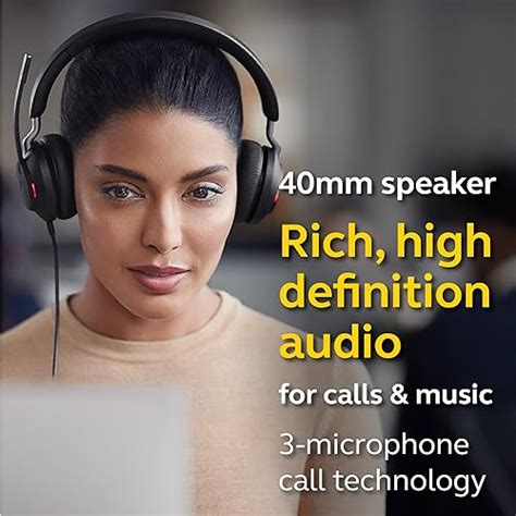 Snapklik Com Jabra Evolve2 40 UC Wired Headphones USB C Stereo Black Telework Headset For