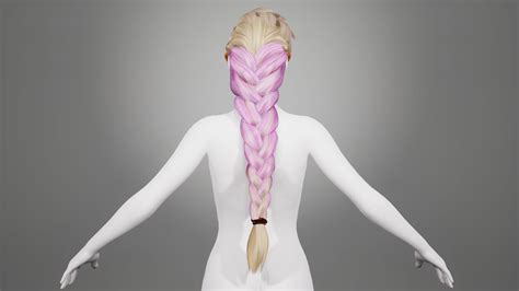 Hair Princess Braid Long 3d Model By Khaloui