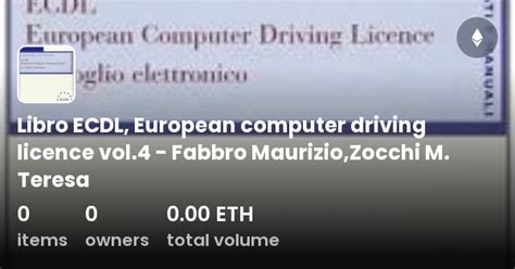 Libro ECDL European Computer Driving Licence Vol 4 Fabbro Maurizio