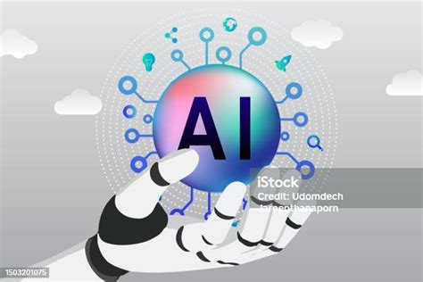 Ai 기술 혁신적인 응용 프로그램 벡터 인포 그래픽 인공 지능 기계 학습 데이터 과학 및인지 컴퓨팅 개념 인공지능에 대한 스톡