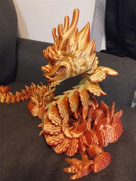 Articulated Dragon 3d Printed Giant Scale 4 Feet 7 Inches Long