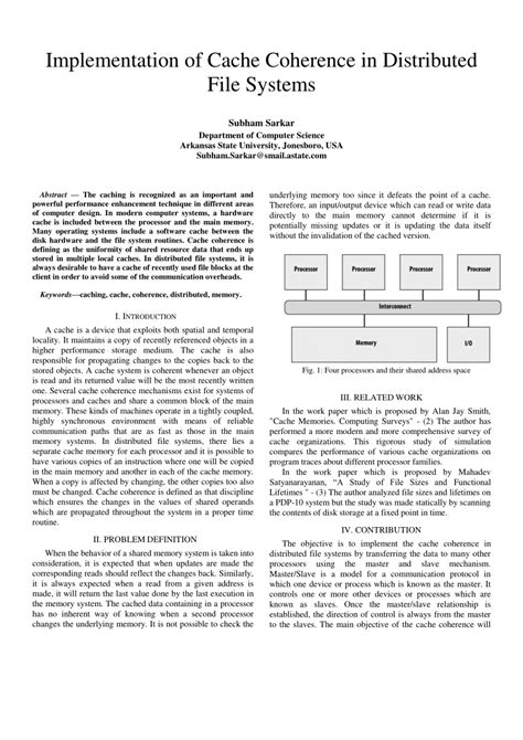 PDF Implementation Of Cache Coherence In Distributed File Systems