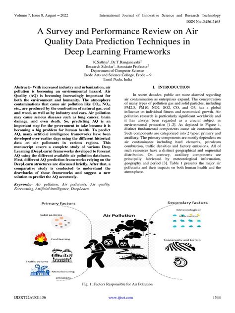 A Survey And Performance Review On Air Quality Data Prediction