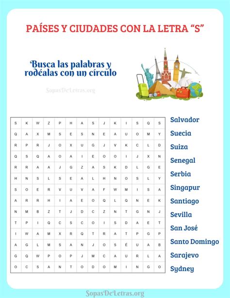 Sopas De Letras De La Letra S Gratis Para Descargar 》