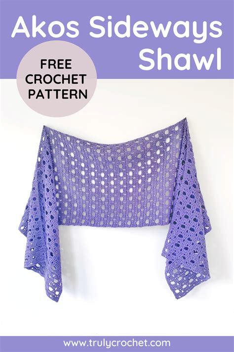 Akos Sideways Shawl Free Crochet Pattern Truly Crochet