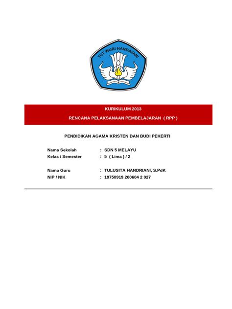 Rpp 4 B Hidup Menurut Kehendak Allah Ok Pdf