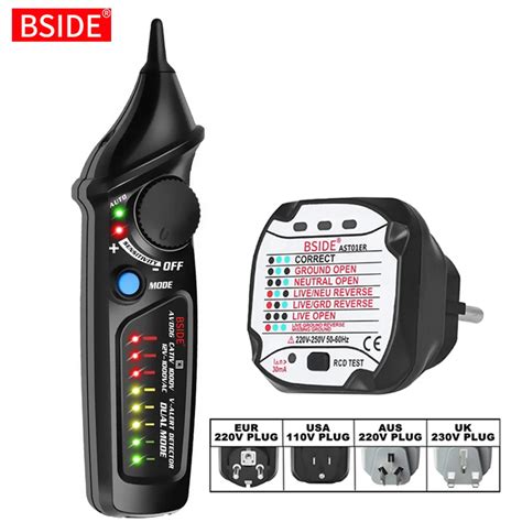 Bside 회로 안전 점검 키트 Avd06 전압 검출기 및 소켓 테스터 Rcd Gfci 테스트 Ncv 연속성 중립 라이브