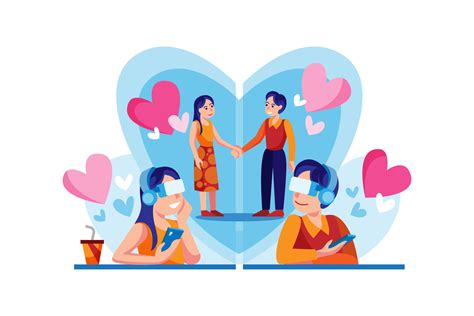 Couple Date Using Vr 8517341 Vector Art At Vecteezy