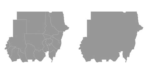 Carte Grise Du Soudan Avec Divisions Administratives Illustration