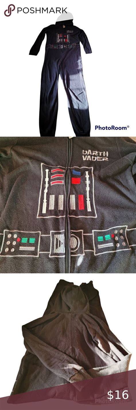 Star Wars Darth Vader One Piece Jumper Pajamas Long Small Unisex Black