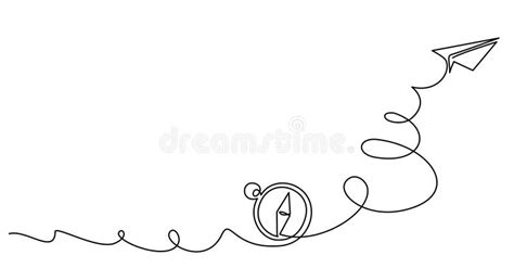 Paper Plane And Compass Composition Back To School Education Concept