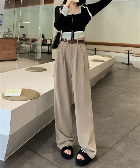 핏 Up벨트포함 하이웨스트 핀턱 여유핏 팬츠 에이블리