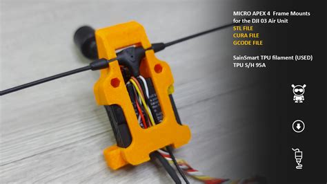 3d File Micro Apex 4 Frame Mounts Dji 03 Air Unit Gps Mounting Digital Download Only ・3d