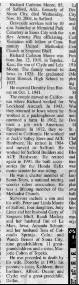 Richard Carleton Moore 1919 2004 Find A Grave Memorial