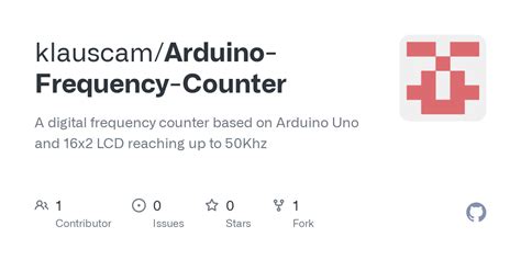 GitHub Klauscam Arduino Frequency Counter A Digital Frequency Counter Based On Arduino Uno