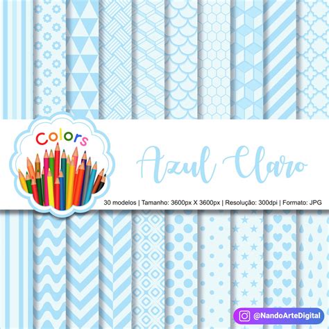 Papel Digital Azul Claro Elo7 Produtos Especiais
