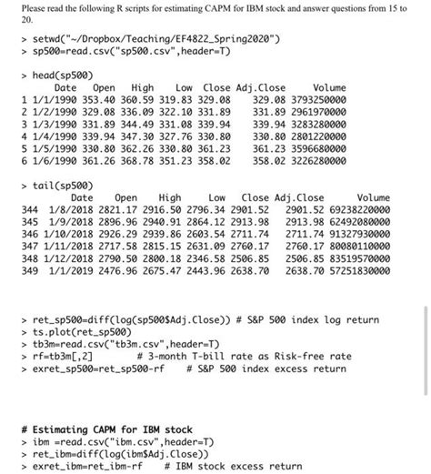 Please Read The Following R Scripts For Estimating