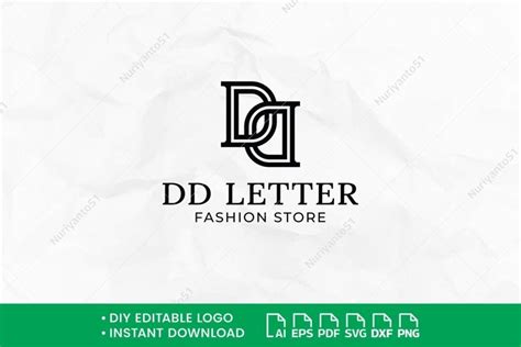 Diy Monogram Logo Dd D Letter Initial Editable Logo Svg