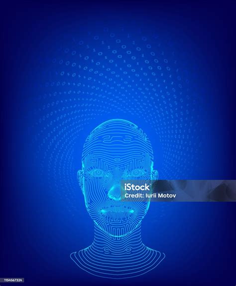 Ai 인공 지능 개념입니다 인공 지능 디지털 브레인 추상적인 디지털 인간의 얼굴입니다 로봇 디지털 컴퓨터 해석의 인간 머리 로봇 공학 개념입니다 와이어 프레임 헤드 개념