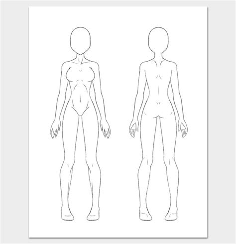 Female Body Outline Template 9 Printable Worksheets Drawings Artofit