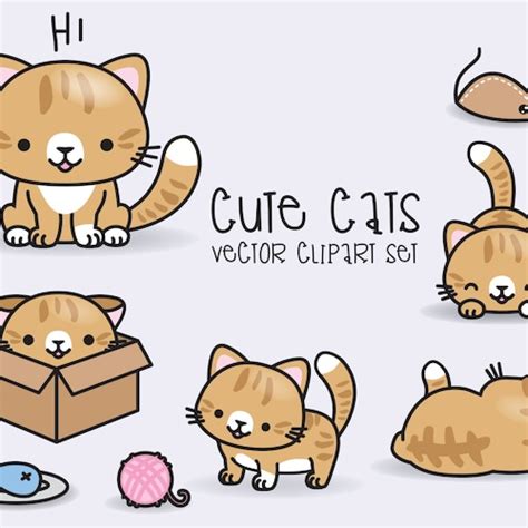 Premium Vector Clipart Kawaii Pugs Cute Pugs Clipart Set Etsy