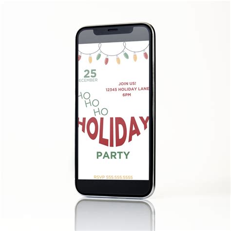 Ho Ho Holiday Party Invite Digital Invite Phone Evite Winter Party
