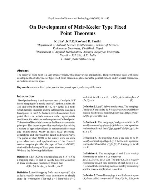 Pdf On Development Of Meir Keeler Type Fixed Point Theorems