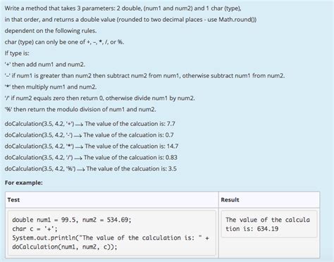 solved write a method that takes 3 parameters 2 double