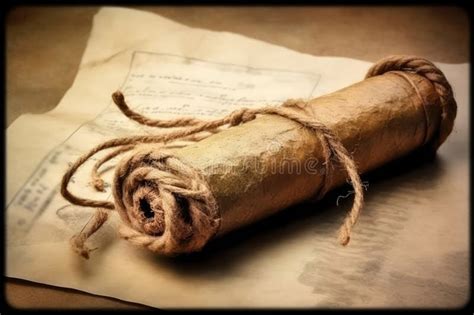 Brown Scroll In The Style Of Classical Academic Generative Ai Stock