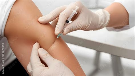Medical Professional Administering Intramuscular Injection In Patients