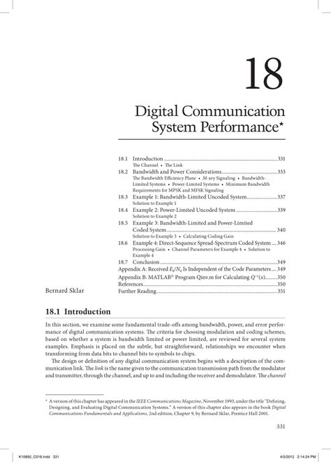 Pdf Digital Communication System Performance