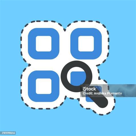 커팅 라인 스티커 Qr 코드 검토 바코드 및 Qr 코드 요소 인쇄물 포스터 로고 광고 인포그래픽 등에 적합합니다 Brand Name Smart Phone에 대한 스톡 벡터