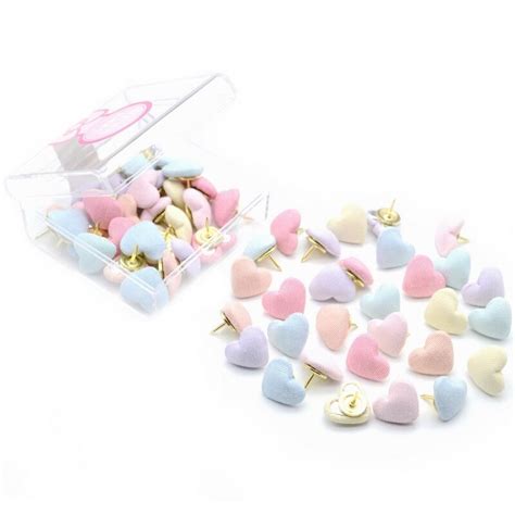 하트 모양 푸시 핀 장식 압정 코르크 보드 30 개 안전 압정 사무실 핀 Diy 고정 바인딩 용품 벽 네일 사무실 바인딩 용품