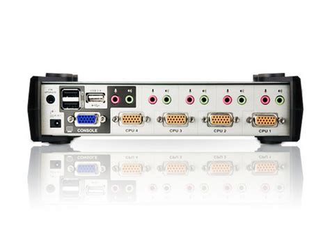 Aten Cs1734b Kvm Switch Mit 4 Ports Für Usb Und Ps 2 Eingabegeräte Und Vga Grafik Mit