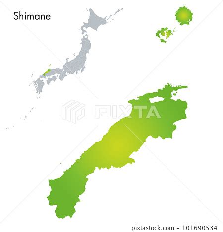 島根縣和日本列島地圖 插圖素材 101690534 PIXTA圖庫