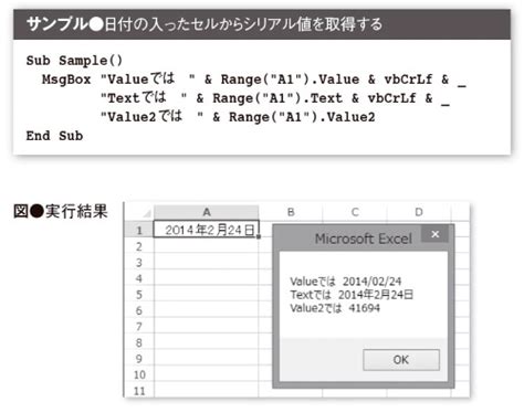 Excel Vba 日付のシリアル値を取得するには？ 日経クロステック（xtech）
