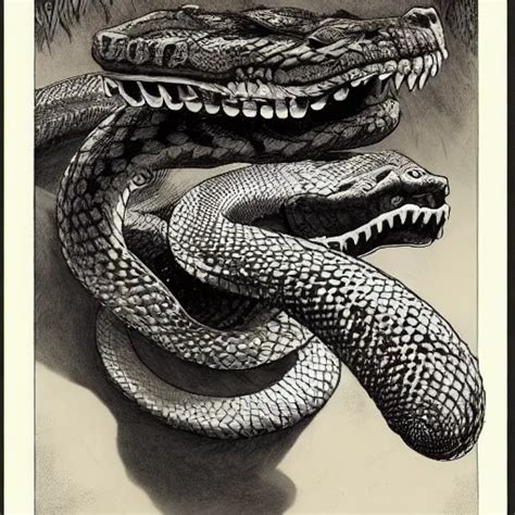 Coiled Rattlesnake Neck Eyes Fangs Serpent Serpent Stable Diffusion