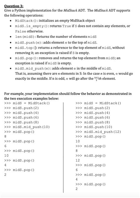 Solved 0 O Question 3 Give A Python Implementation For
