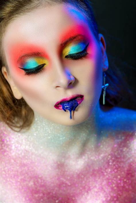 Model With A Fantasy Make Up Stock Image Image Of Girls Fantasy