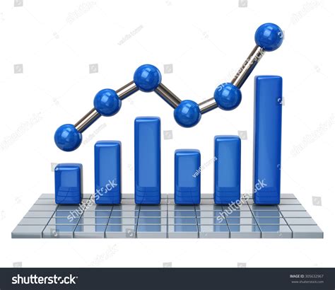 Blue Business Graph Chart On White Stock Illustration 305632967