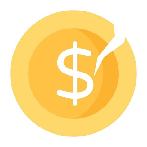 Flat Icon Of Broken Coins Depicting Concept Of Devaluation 16806055 Vector Art At Vecteezy