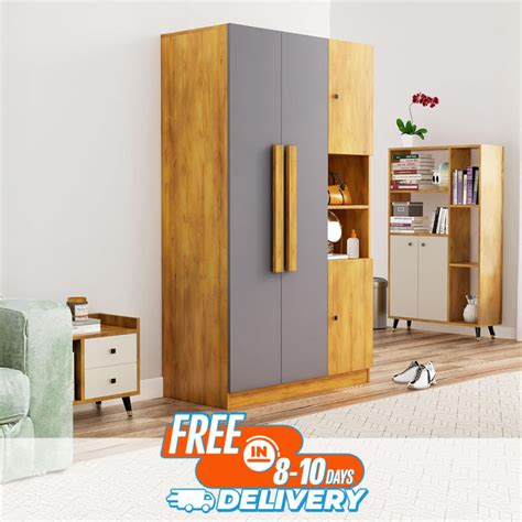 Modern Home Bniture Wooden Almirah For Clothes Wooden Handel Door