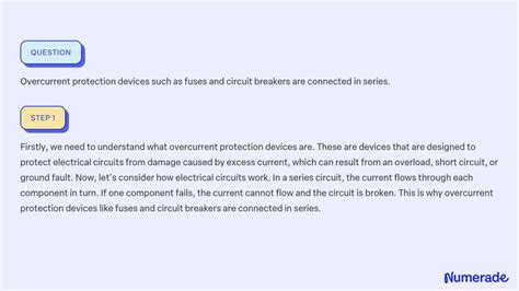 Solved Overcurrent Protection Devices Such As Fuses And Circuit