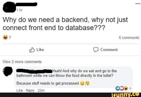 Why Do We Need A Backend Why Not Just Connect Front End To Database
