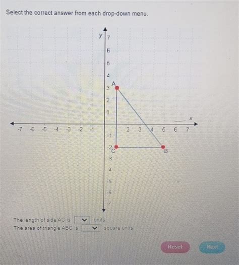 Solved Select The Correct Answer From Each Drop Down Menu The Length