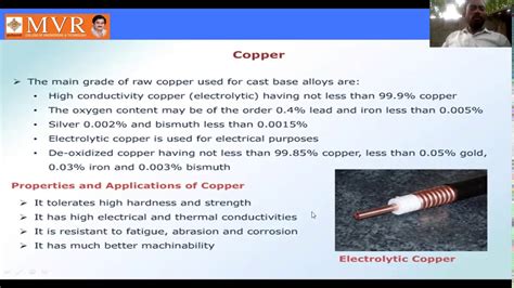 Mech 2 1 Copper And Its Alloys Mms Youtube