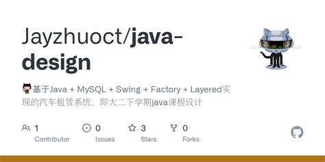 Github Jayzhuoct Java Design Octocat Java Mysql Swing