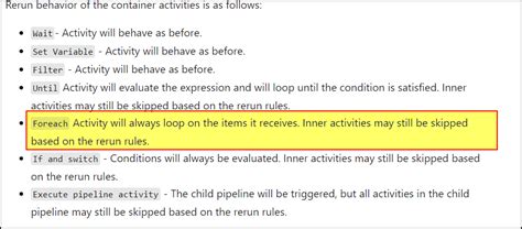 Adf Foreach Activity Suggest On Settings To Exclude Successful