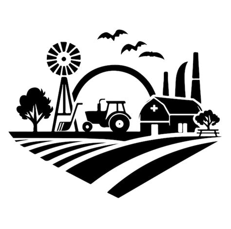 Farming Logo Vector Silhouette Illustration Premium Ai Generated Vector