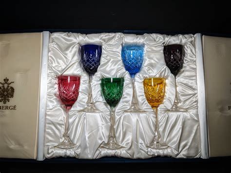 Faberge Odessa Crystal Glasses Set Of 6 Nib Bg Gear Co